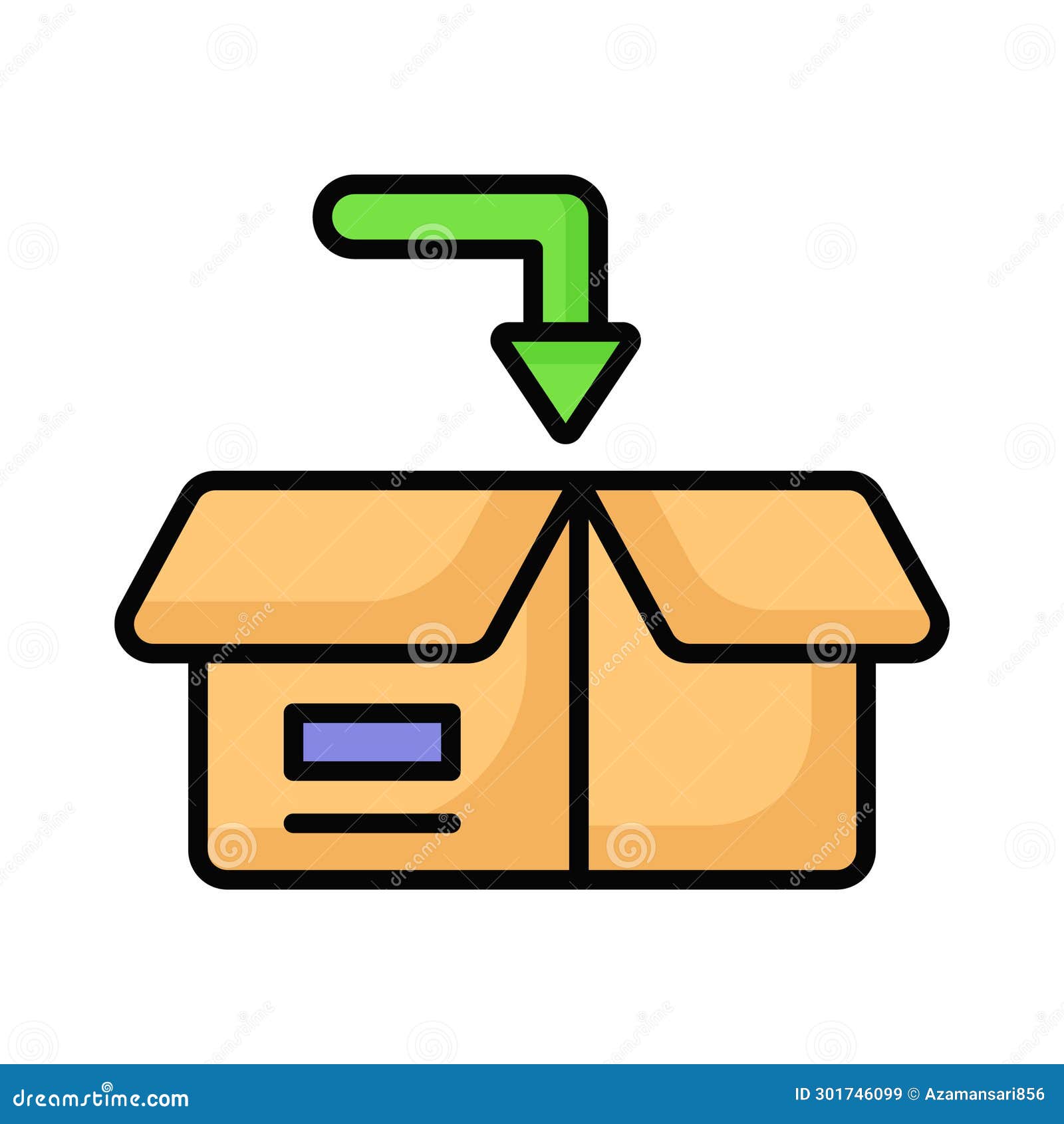 Well Designed Icon of Packaging, Down Arrow with Parcel Stock Vector ...
