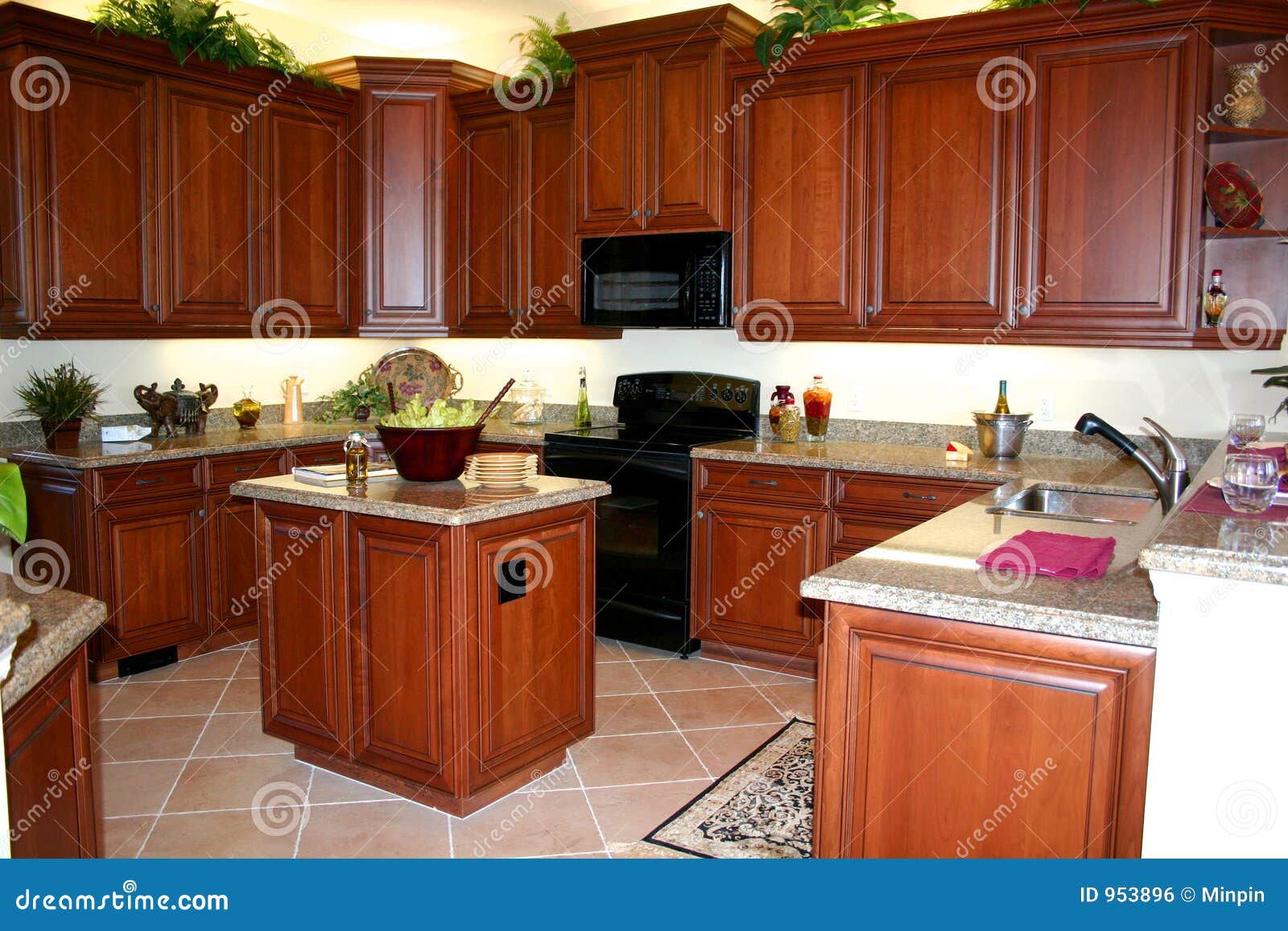 Well-designed kitchen stock photo. Image of countertops - 953896