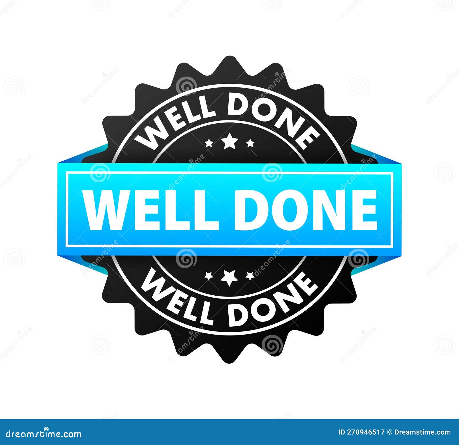 Well Done Blue Label, Sign. Vector Illustration. Stock Vector ...