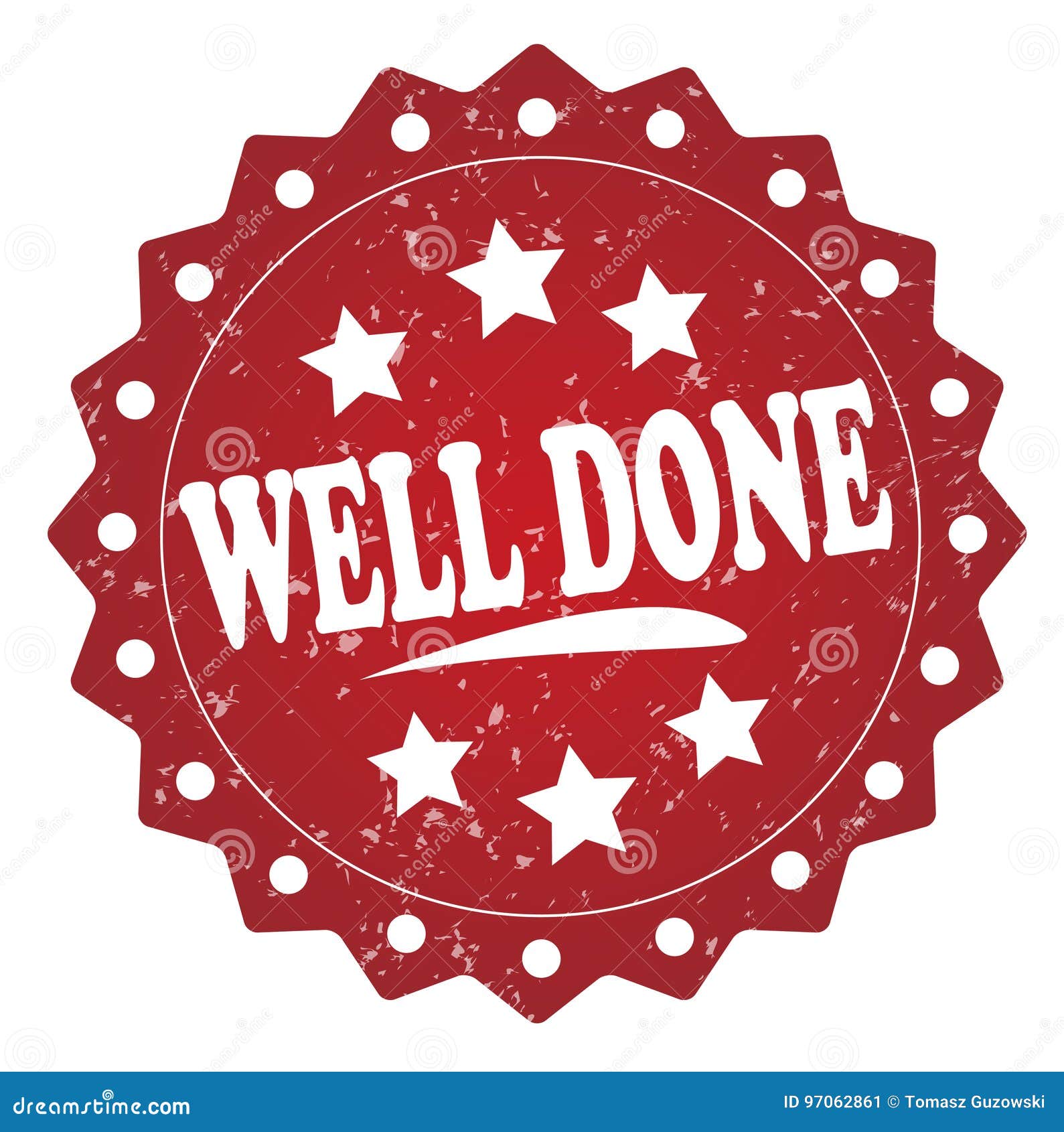 Well done label, sticker stock illustration. Illustration of retro ...