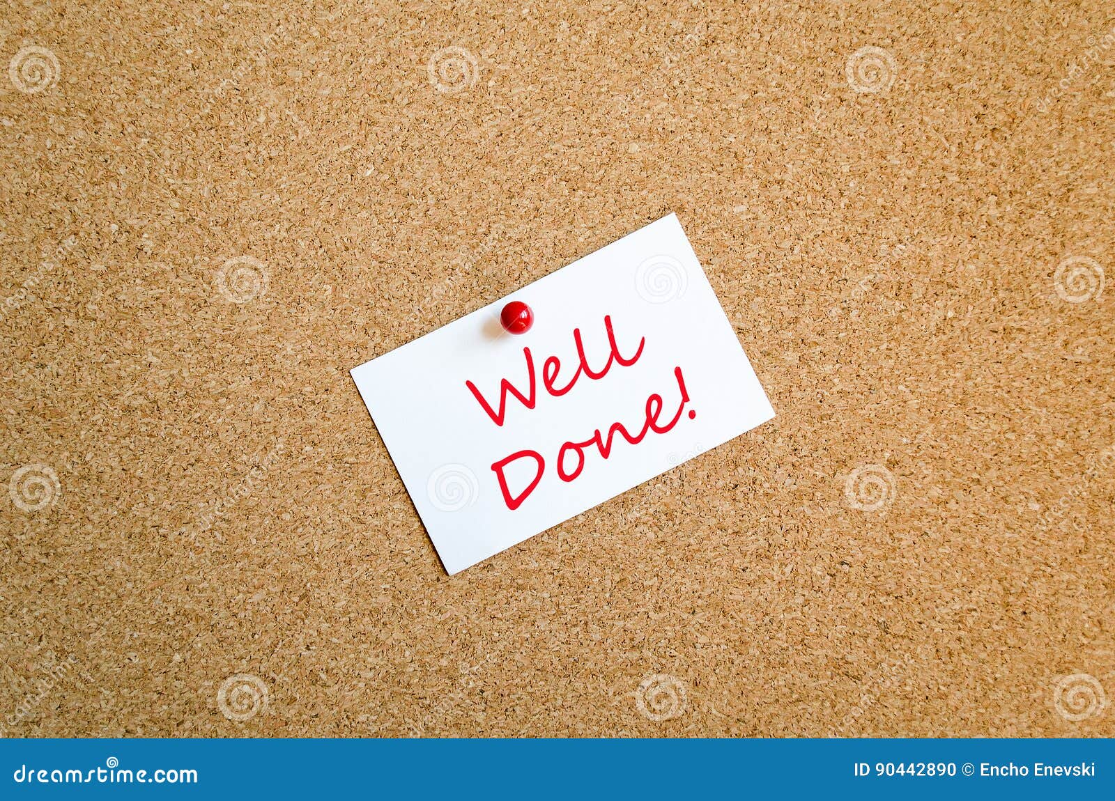 Well Done Note Concept stock photo. Image of compliment - 90442890