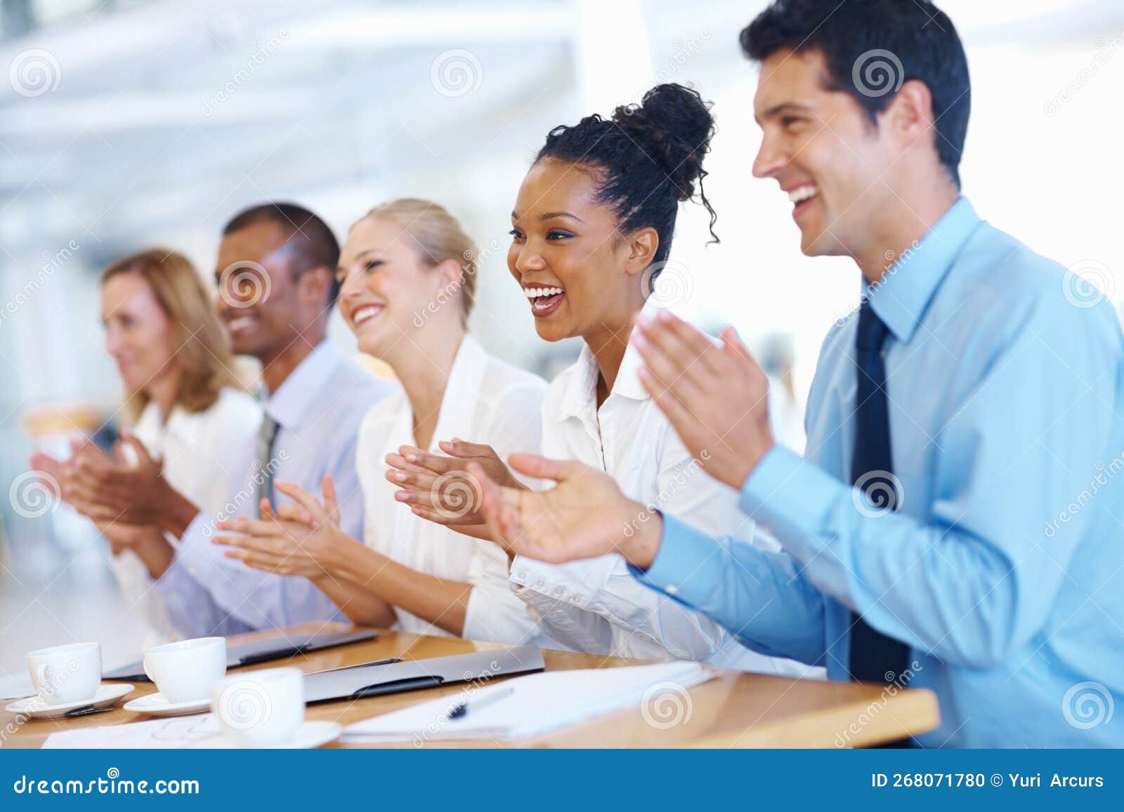 Well Done. Portrait of Supportive Business Team Appreciating after ...