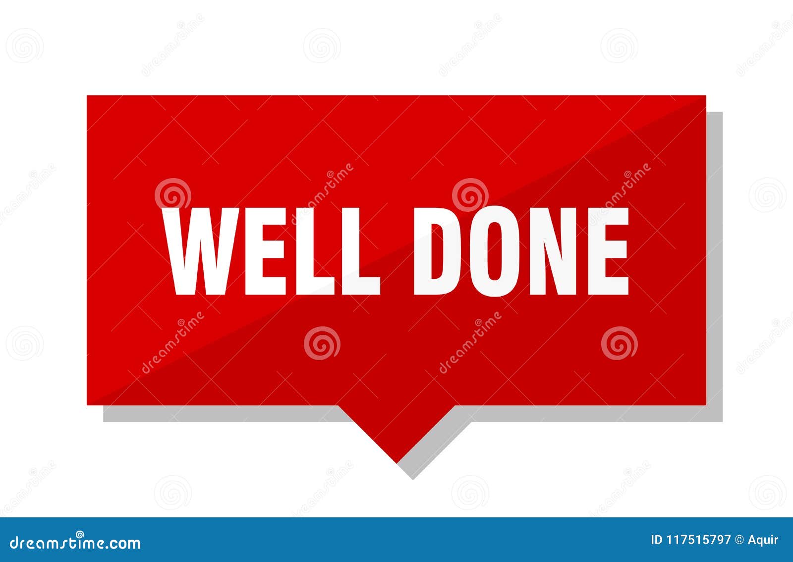 Well done red tag stock vector. Illustration of badge - 117515797