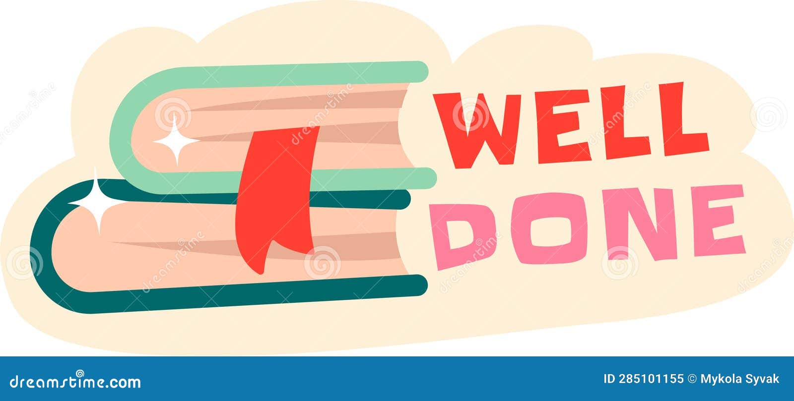Well Done School Sticker stock vector. Illustration of nice - 285101155
