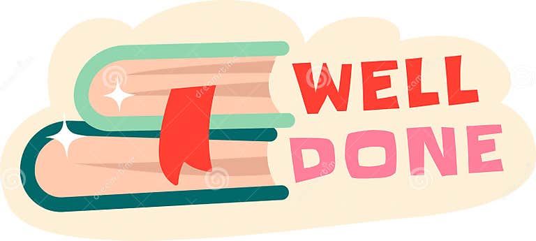 Well Done School Sticker stock vector. Illustration of nice - 285101155