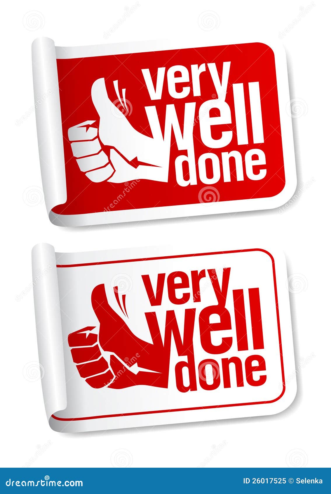 Well Done Stickers. Cartoon Vector | CartoonDealer.com #26017525