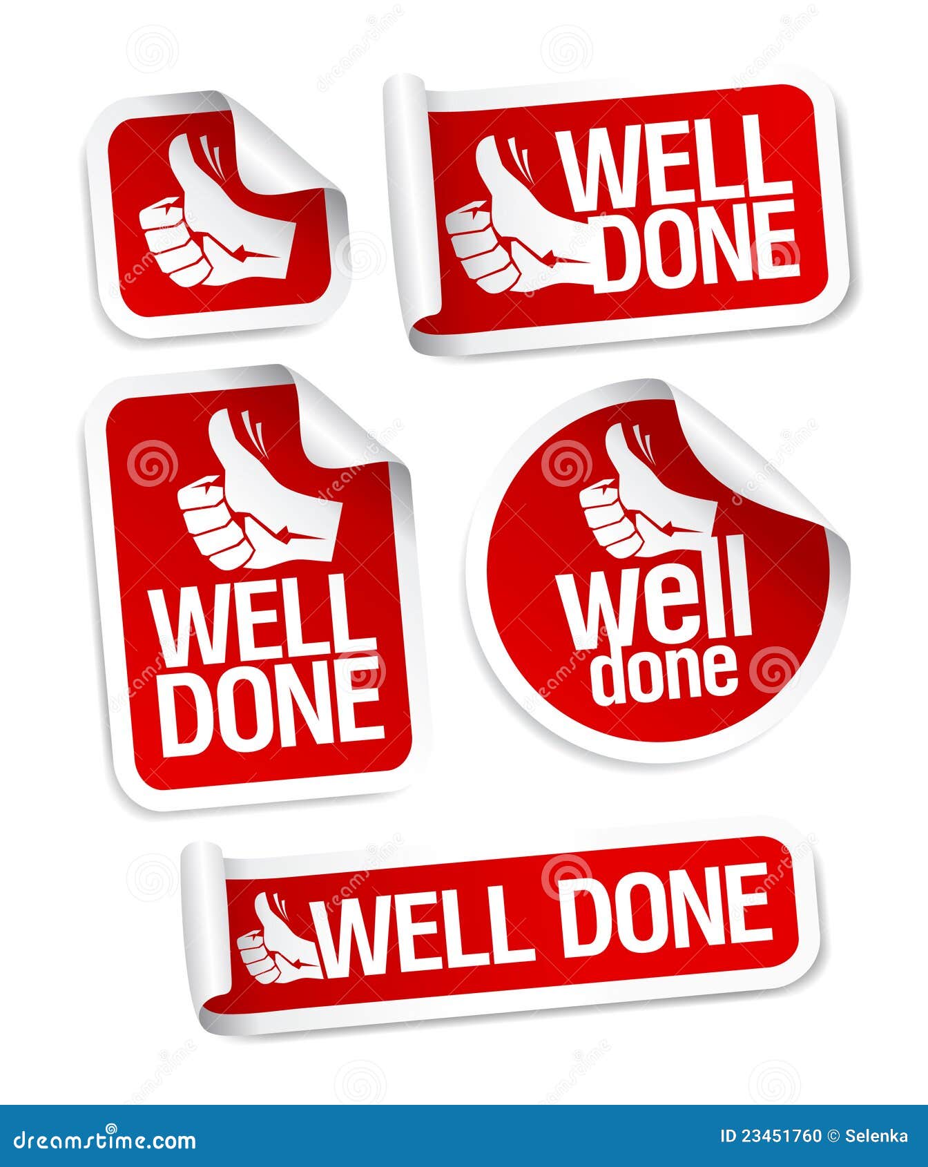 Well done stickers set. stock vector. Illustration of good - 23451760