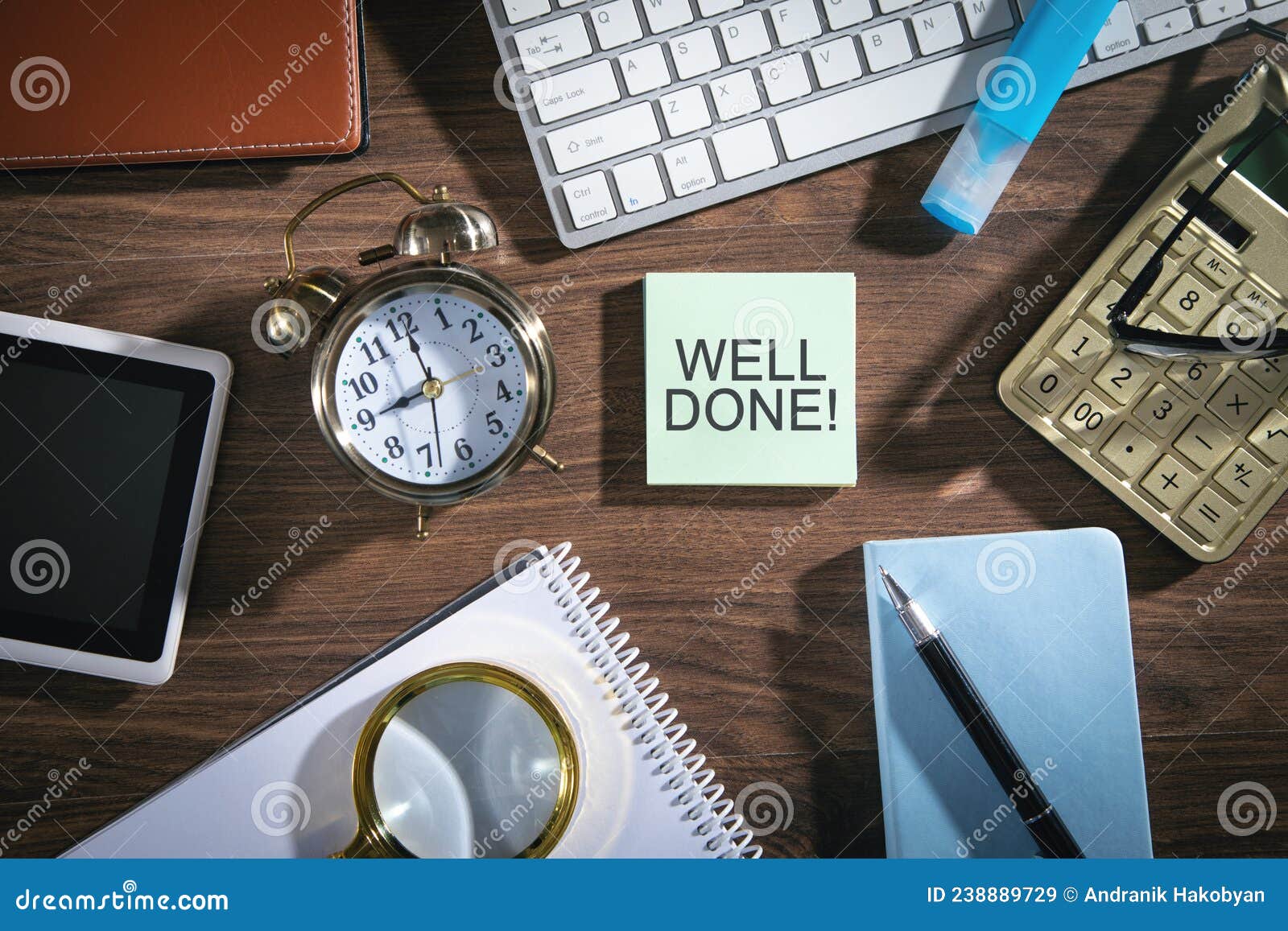 Well Done on Sticky Note with a Business Objects Stock Image - Image of ...