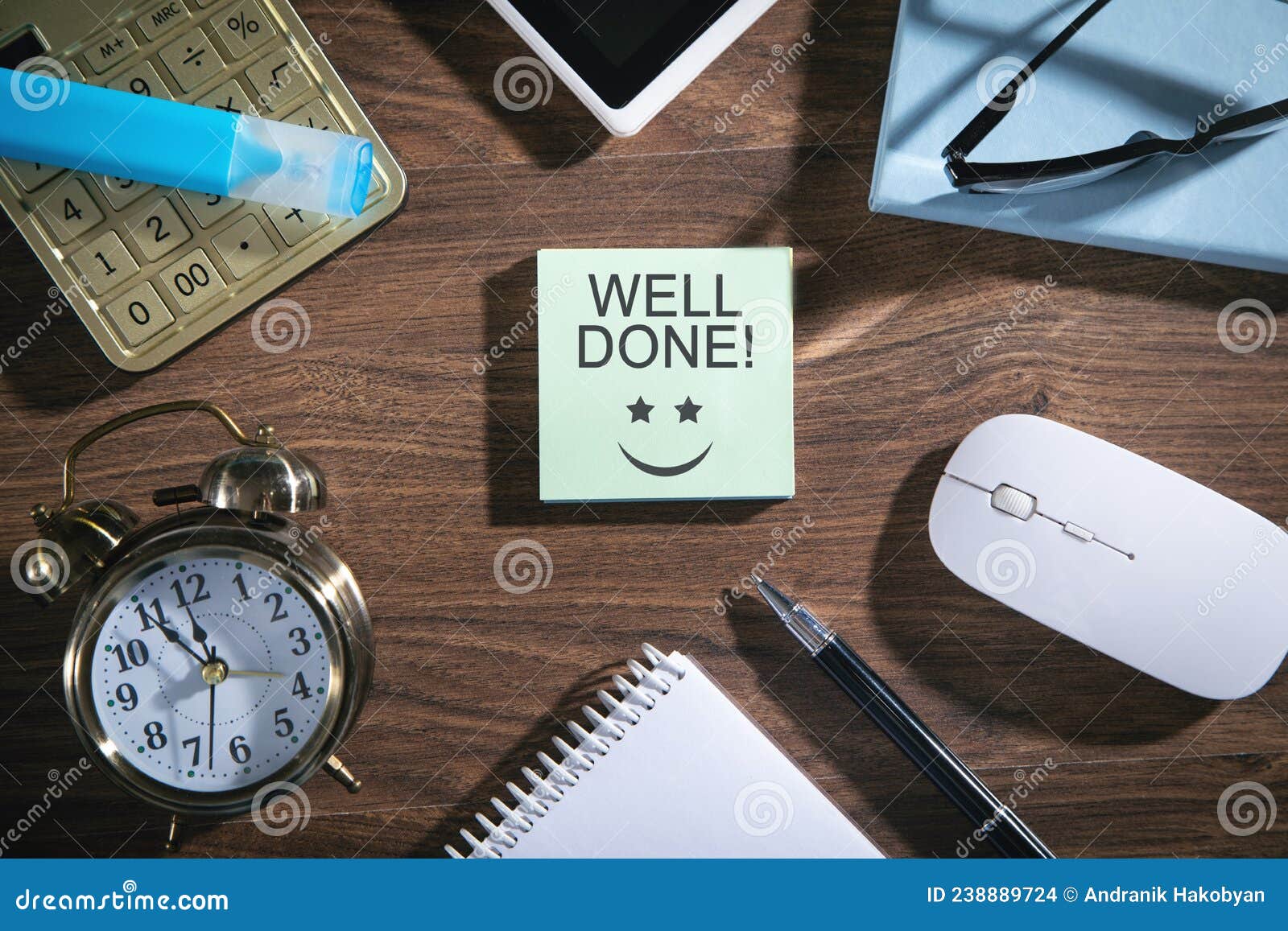 Well Done on Sticky Note with a Business Objects Stock Photo - Image of ...