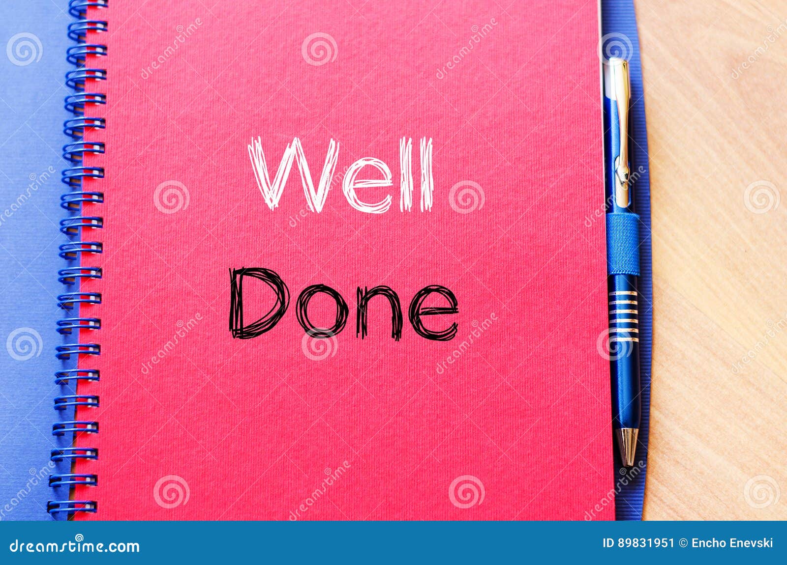 Well Done Text Concept on Notebook Stock Image - Image of approved ...