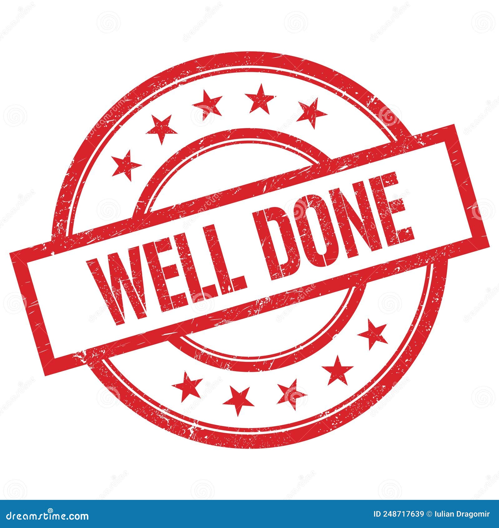 WELL DONE Text Written on Red Vintage Round Stamp Stock Illustration ...