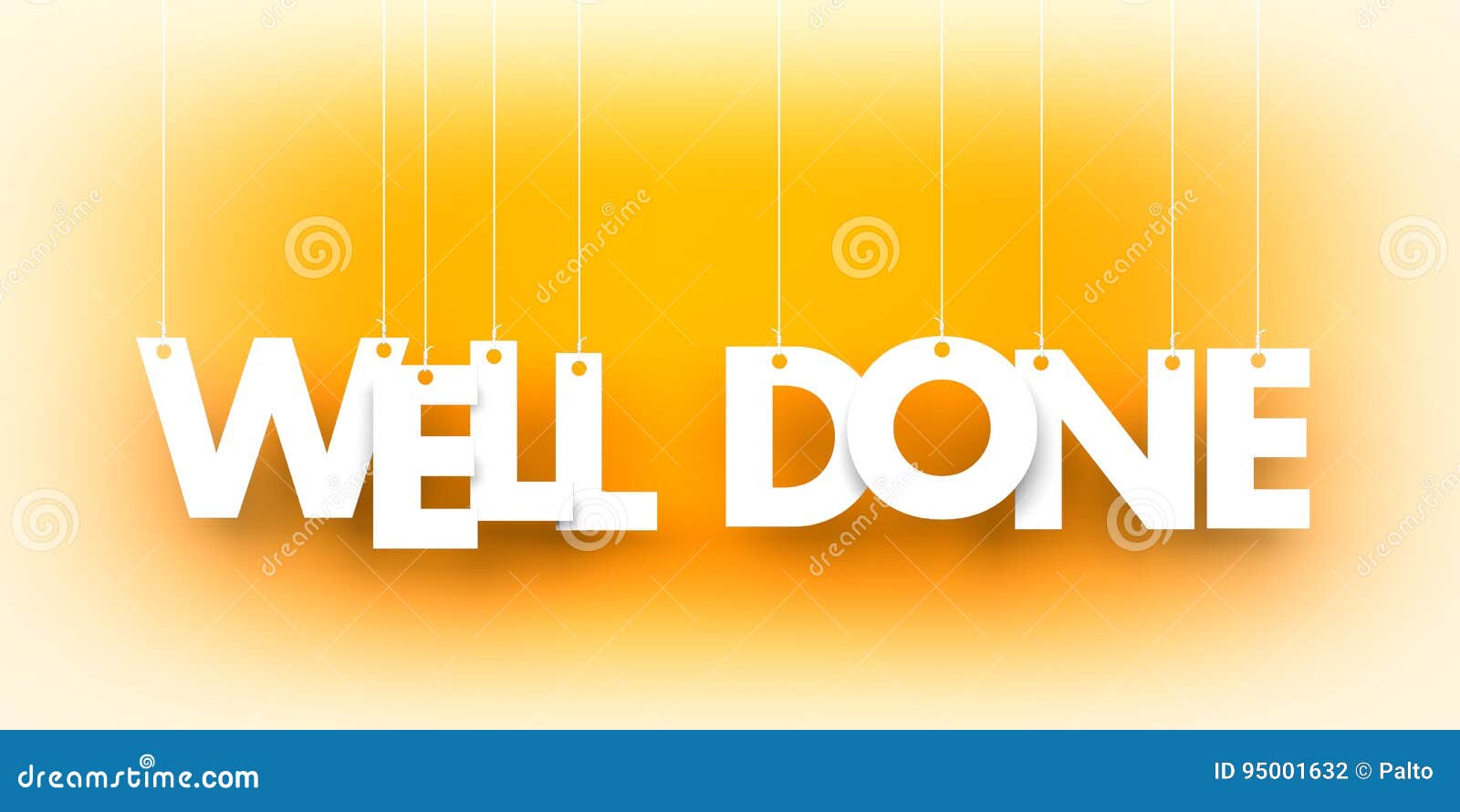 Well Done. White Word on Orange Background Stock Illustration ...