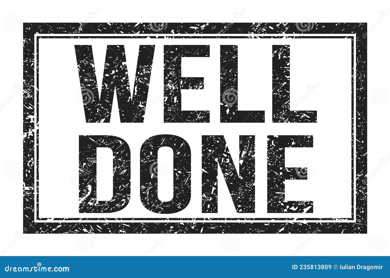 WELL DONE, Words on Black Rectangle Stamp Sign Stock Illustration ...