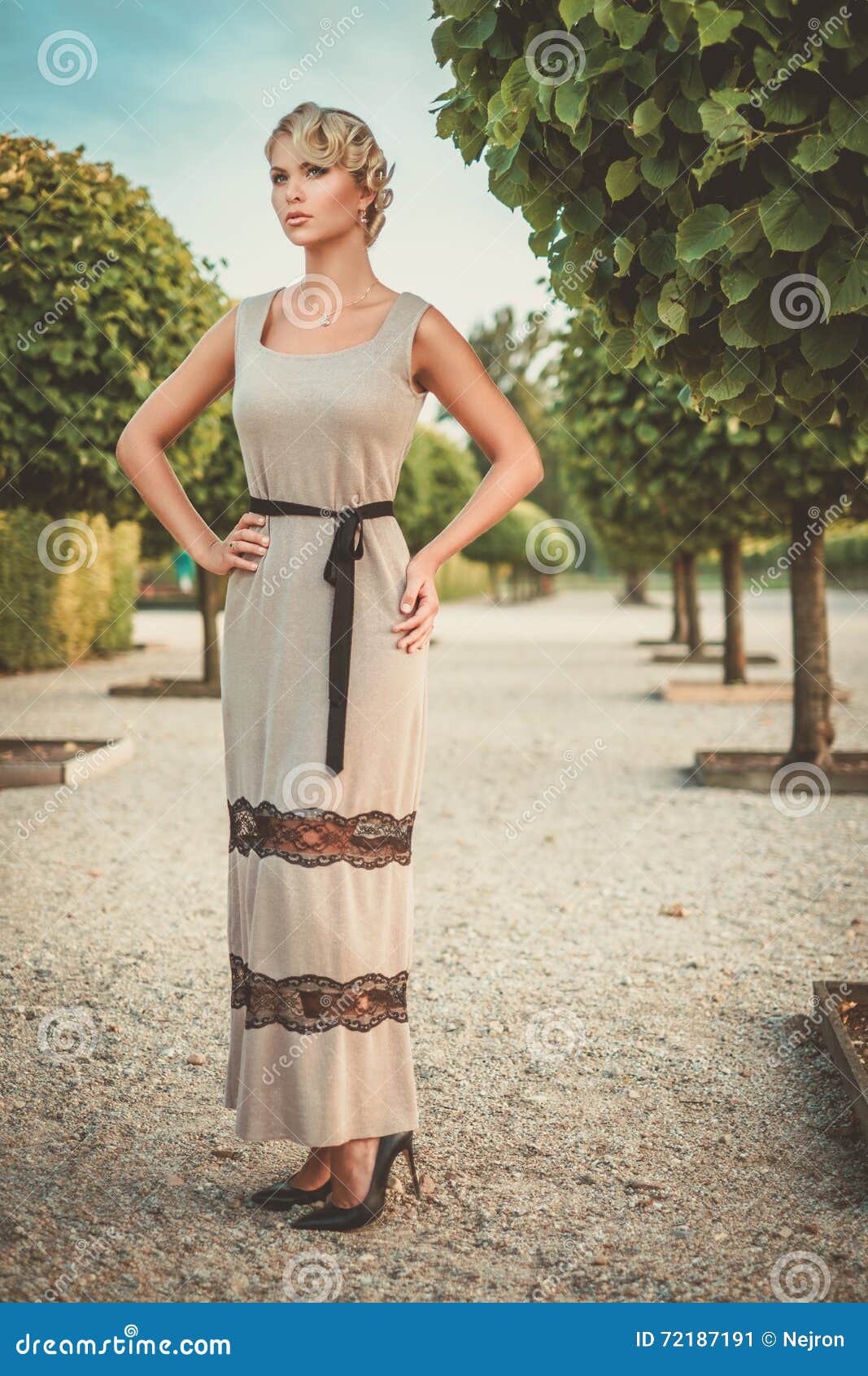 Well-dressed Lady in a Beautiful Alley Stock Image - Image of beautiful ...