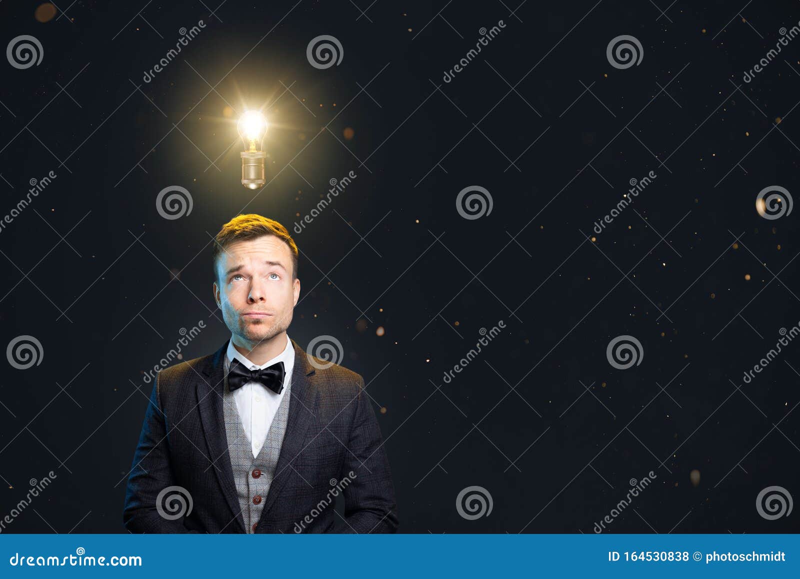 Well-dressed Man with a Light Bulb Above the Head Stock Photo - Image ...