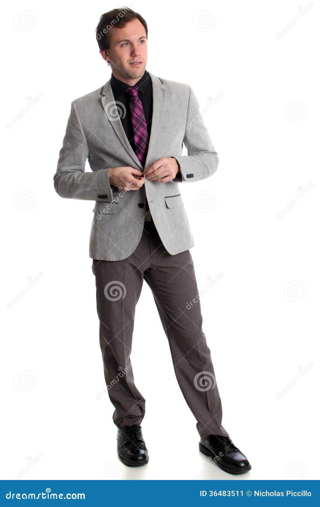 Well Dressed Man stock image. Image of suit, buttoning - 36483511