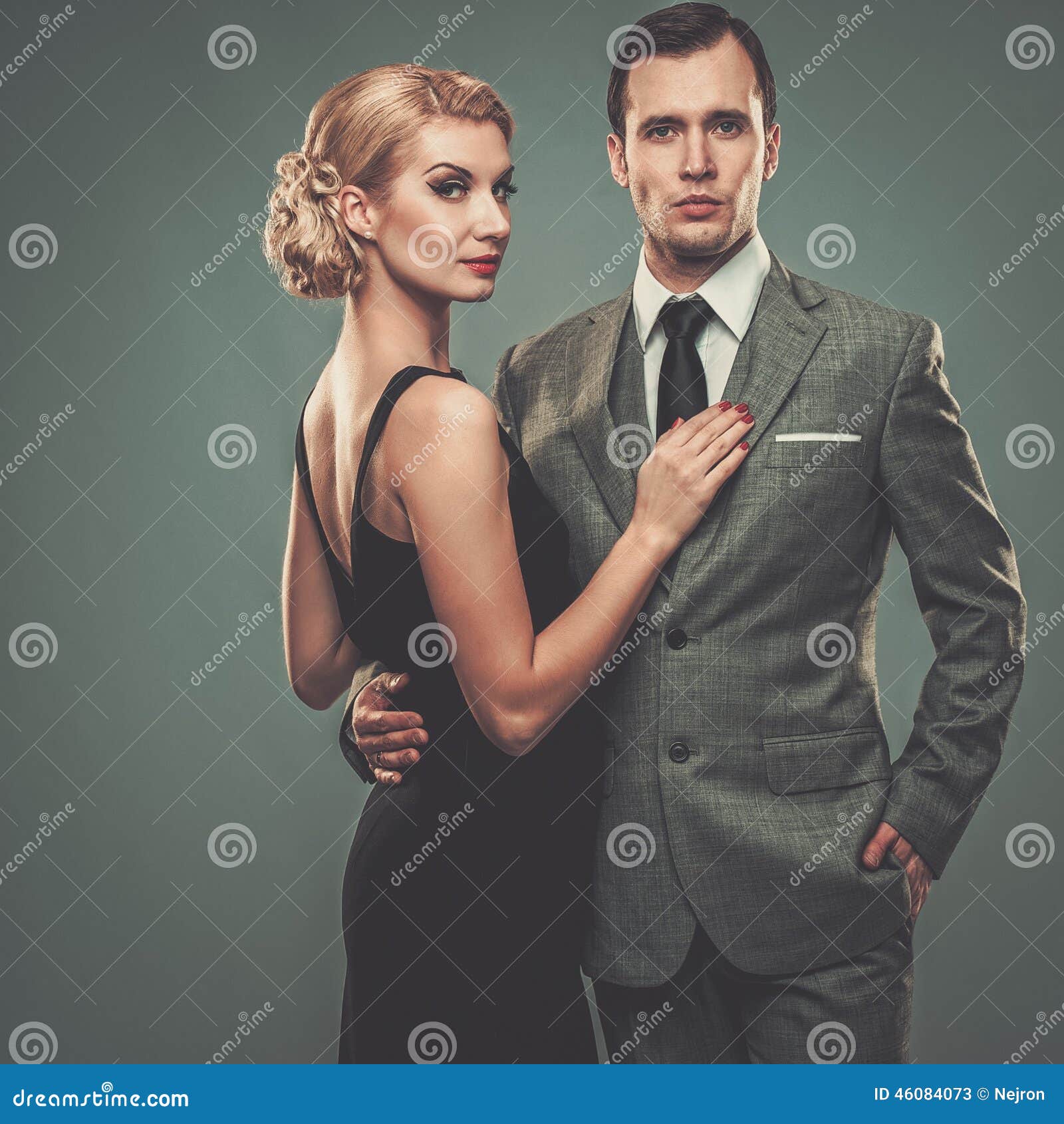 Well-dressed retro couple stock image. Image of businessman - 46084073