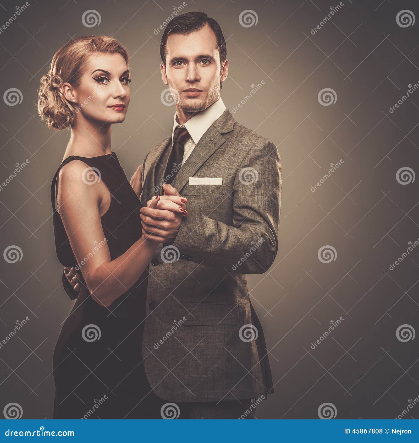 Well-dressed Retro Style Couple Stock Photo - Image of lovers, luxury ...