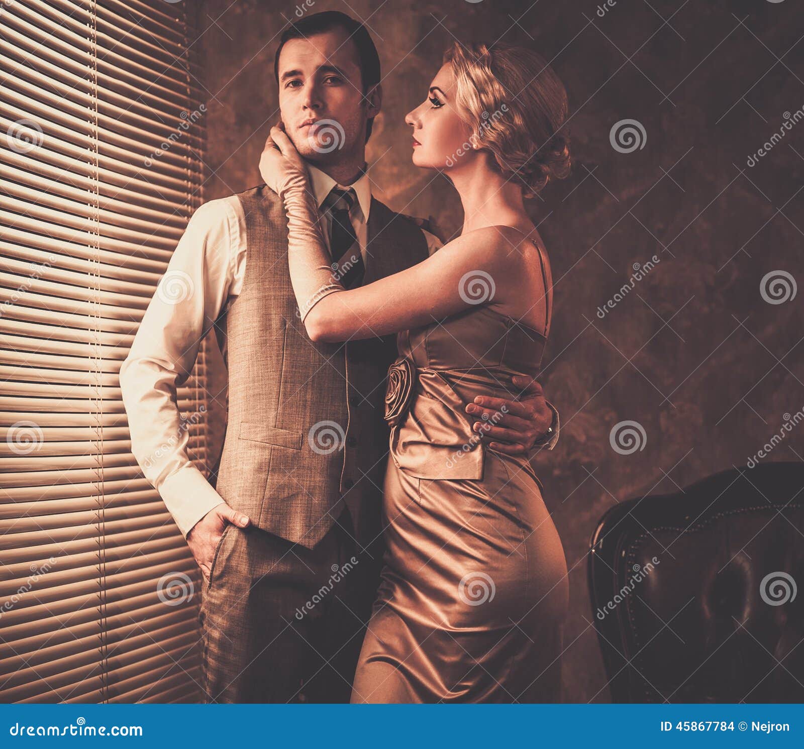 Well-dressed Retro Style Couple Stock Photo - Image of lawyer, movie ...