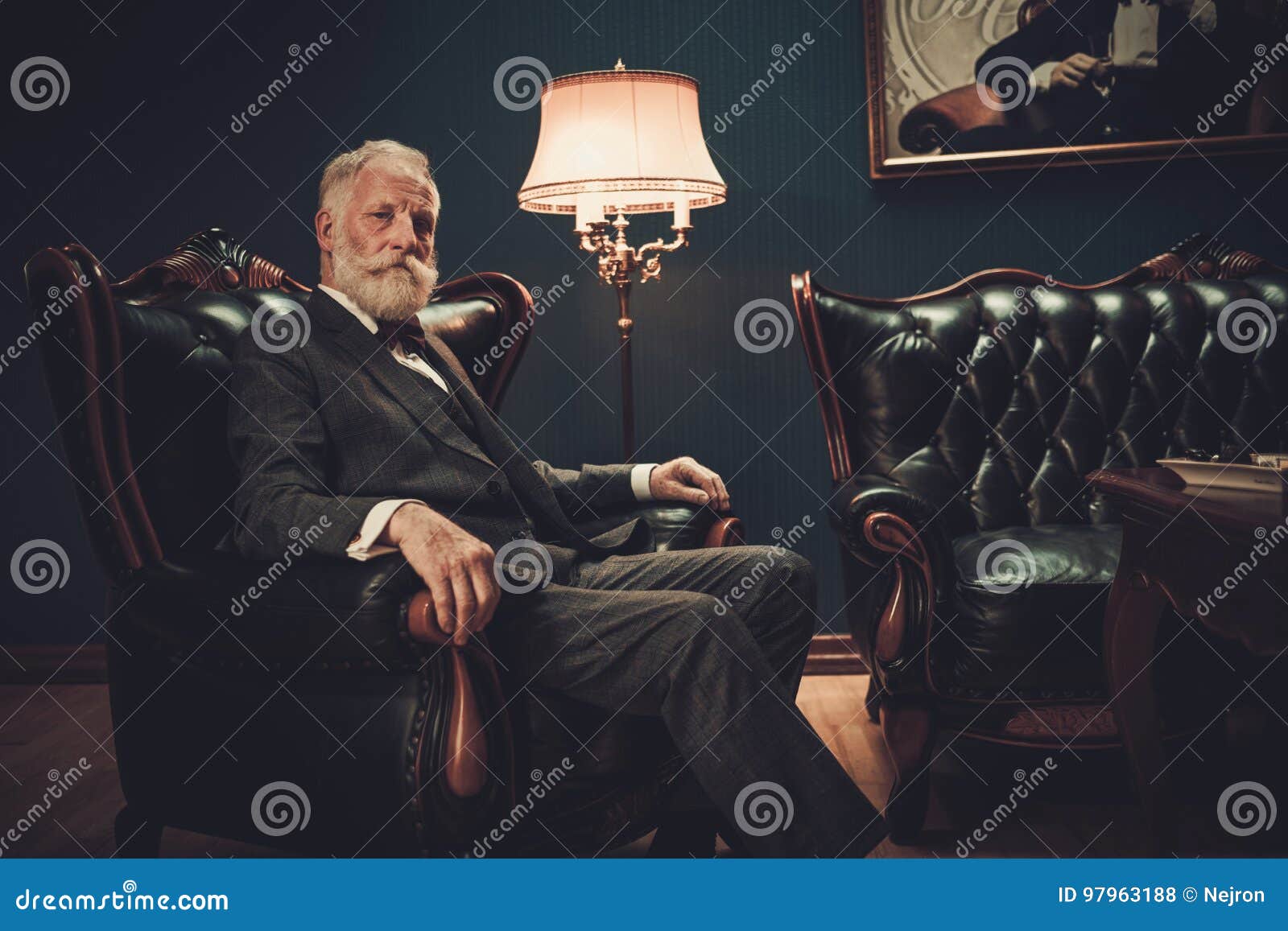 Well-dressed Senior Man in Luxury Interior Stock Photo - Image of piano ...