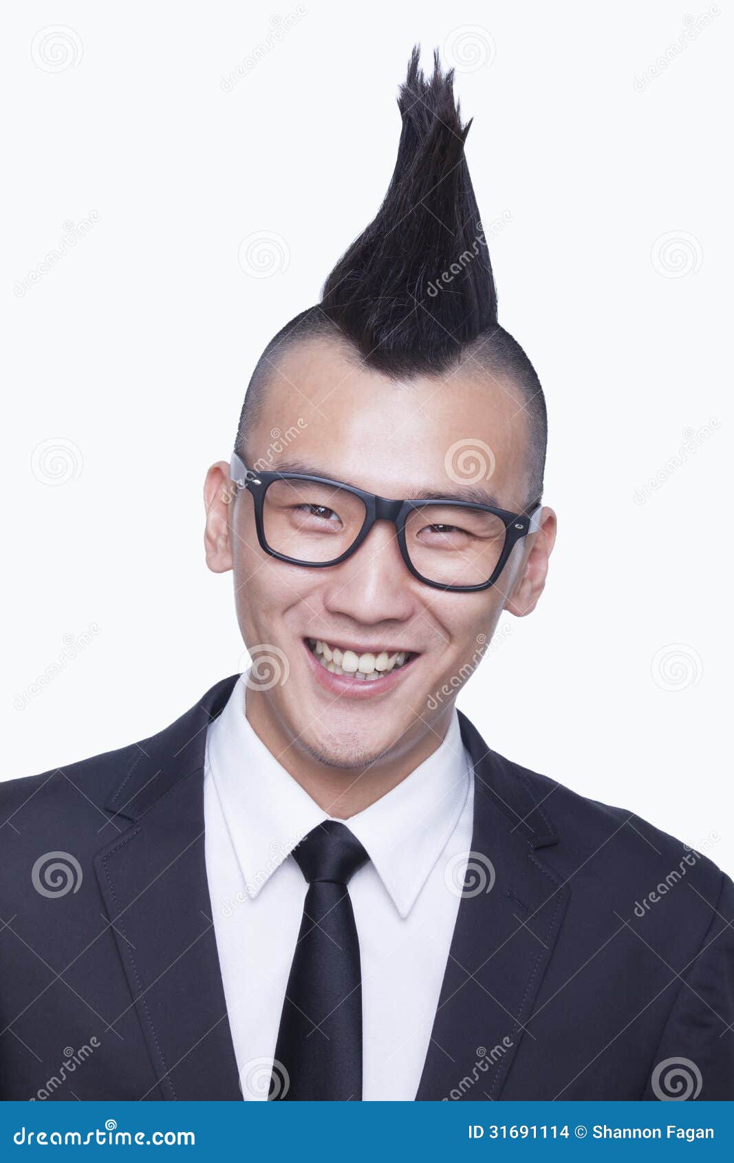 Well-dressed Young Man with Mohawk Portrait Stock Photo - Image of ...