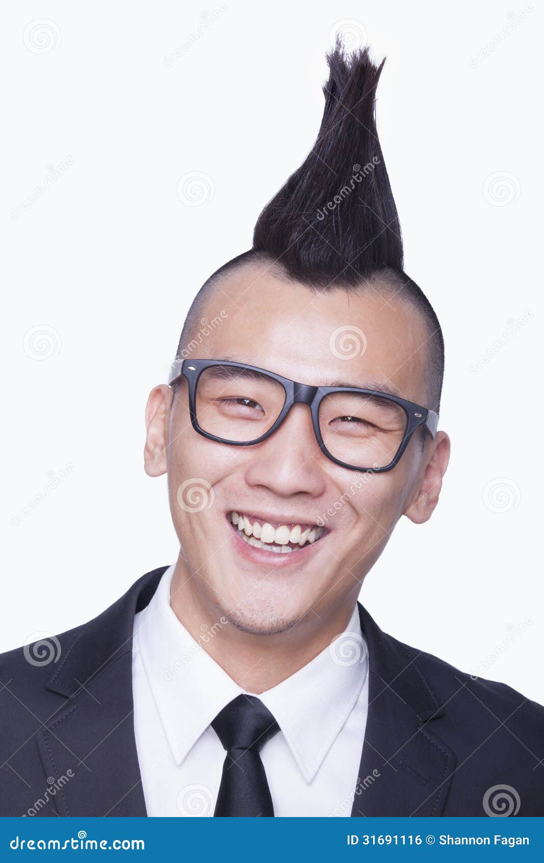 Well-dressed Young Man with Mohawk Portrait Stock Photo - Image of ...