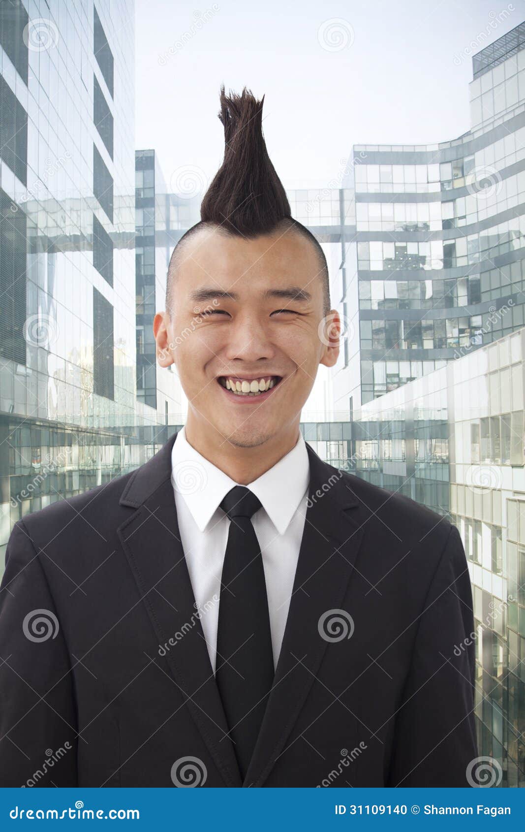 Well-dressed Young Man With Mohawk Smiling, Portrait, Looking At Camera ...