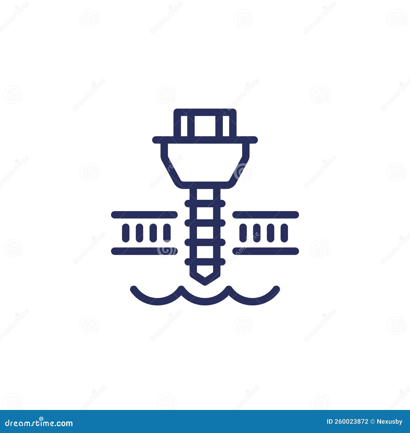 Well Drilling Line Icon, Water Borehole Vector Stock Vector ...