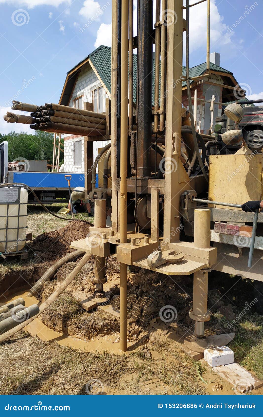 Well Drilling on the Water, the Installation is in the Car, the ...