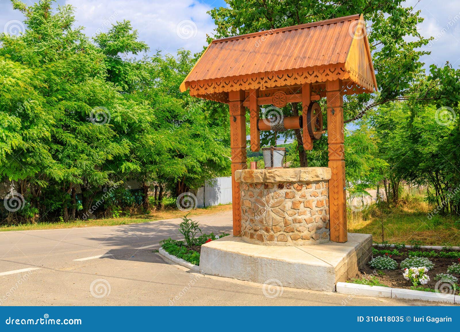 Well with Drinking Water. Background with Selective Focus and Copy ...