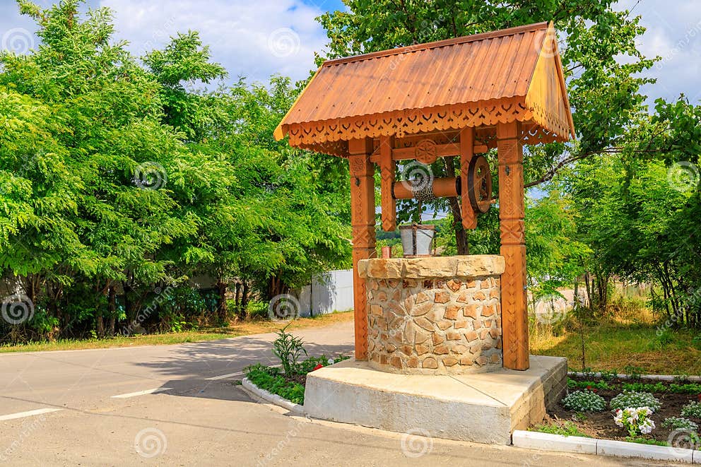 Well with Drinking Water. Background with Selective Focus and Copy ...