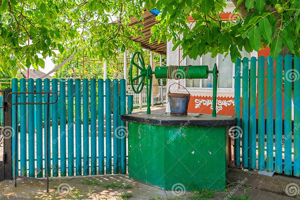 Well with Drinking Water. Background with Selective Focus and Copy ...