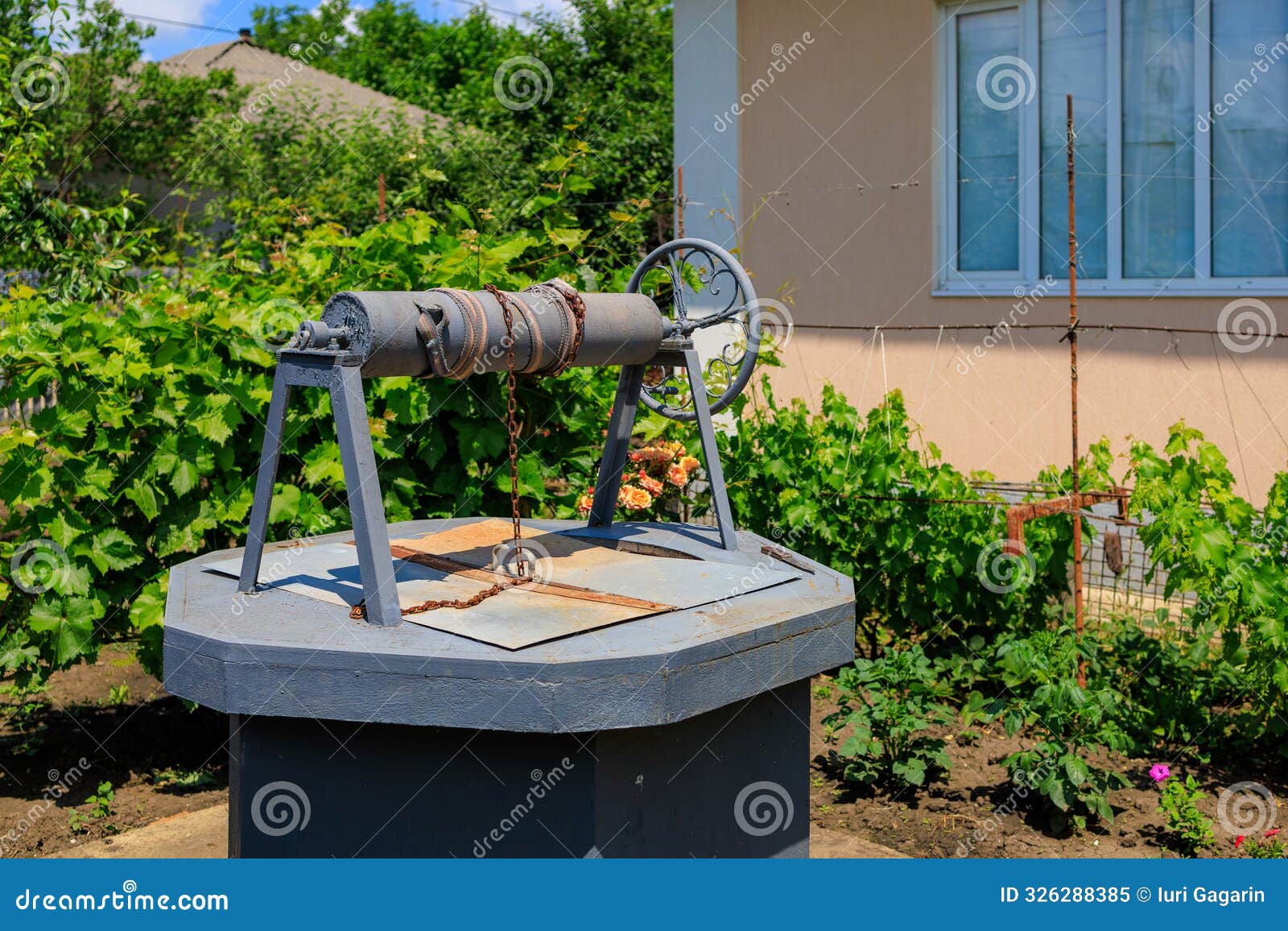 Well with Drinking Water. Background with Selective Focus and Copy ...