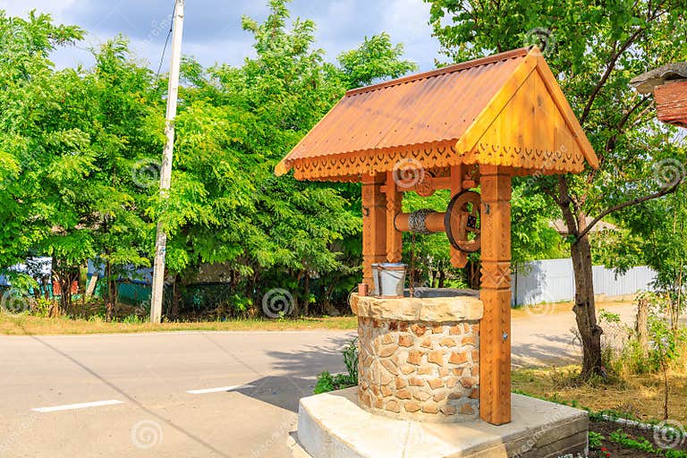 Well with Drinking Water. Background with Selective Focus and Copy ...