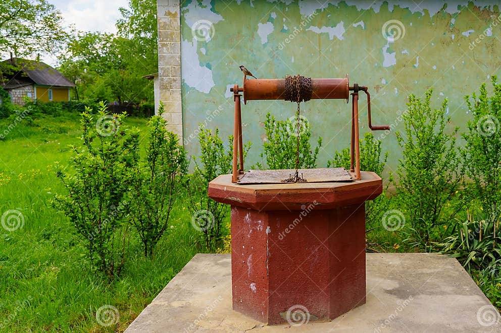 Well with Drinking Water. Background with Selective Focus and Copy ...