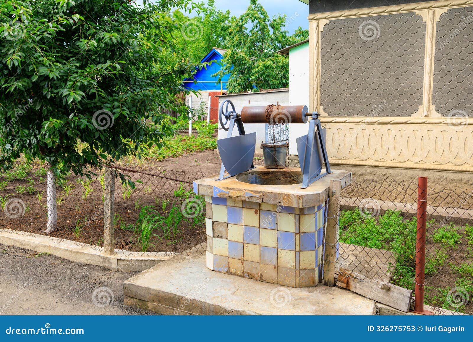 Well with Drinking Water. Background with Selective Focus and Copy ...