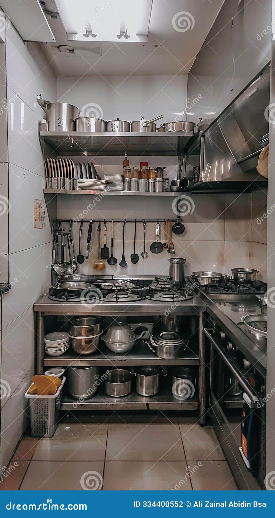 A Well-equipped Commercial Kitchen Ready for Action Stock Illustration ...