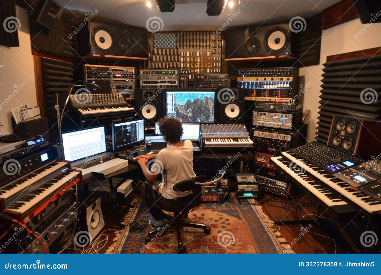 Music Production Studio Setup Stock Photo - Image of computer ...