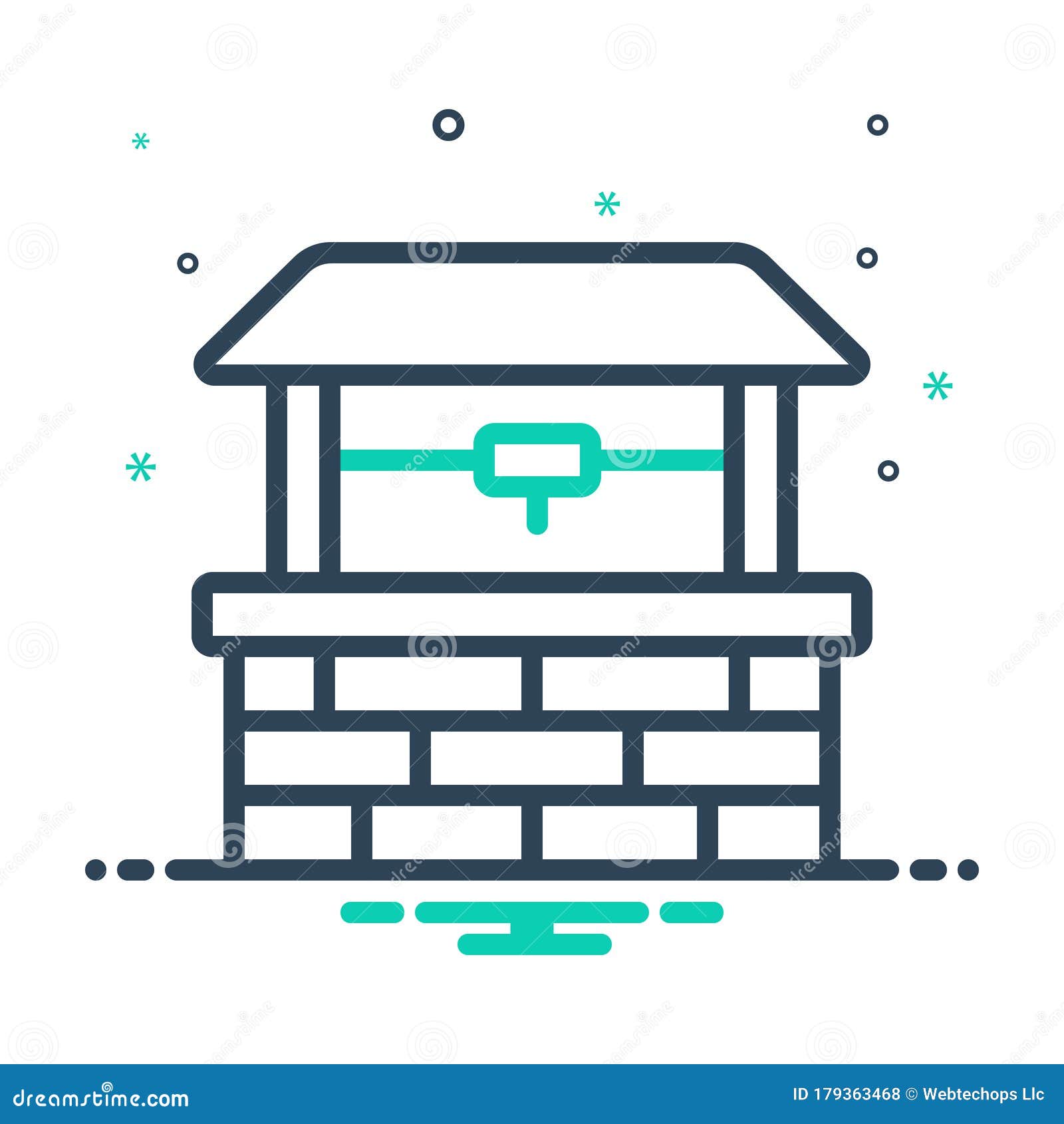 Mix Icon for Well, Pit and Water Stock Vector - Illustration of ...