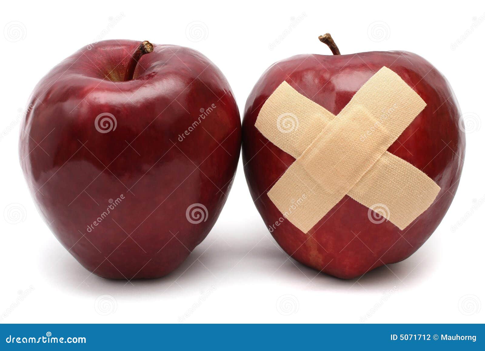 Well and Injured Apple stock photo. Image of diet, safety - 5071712