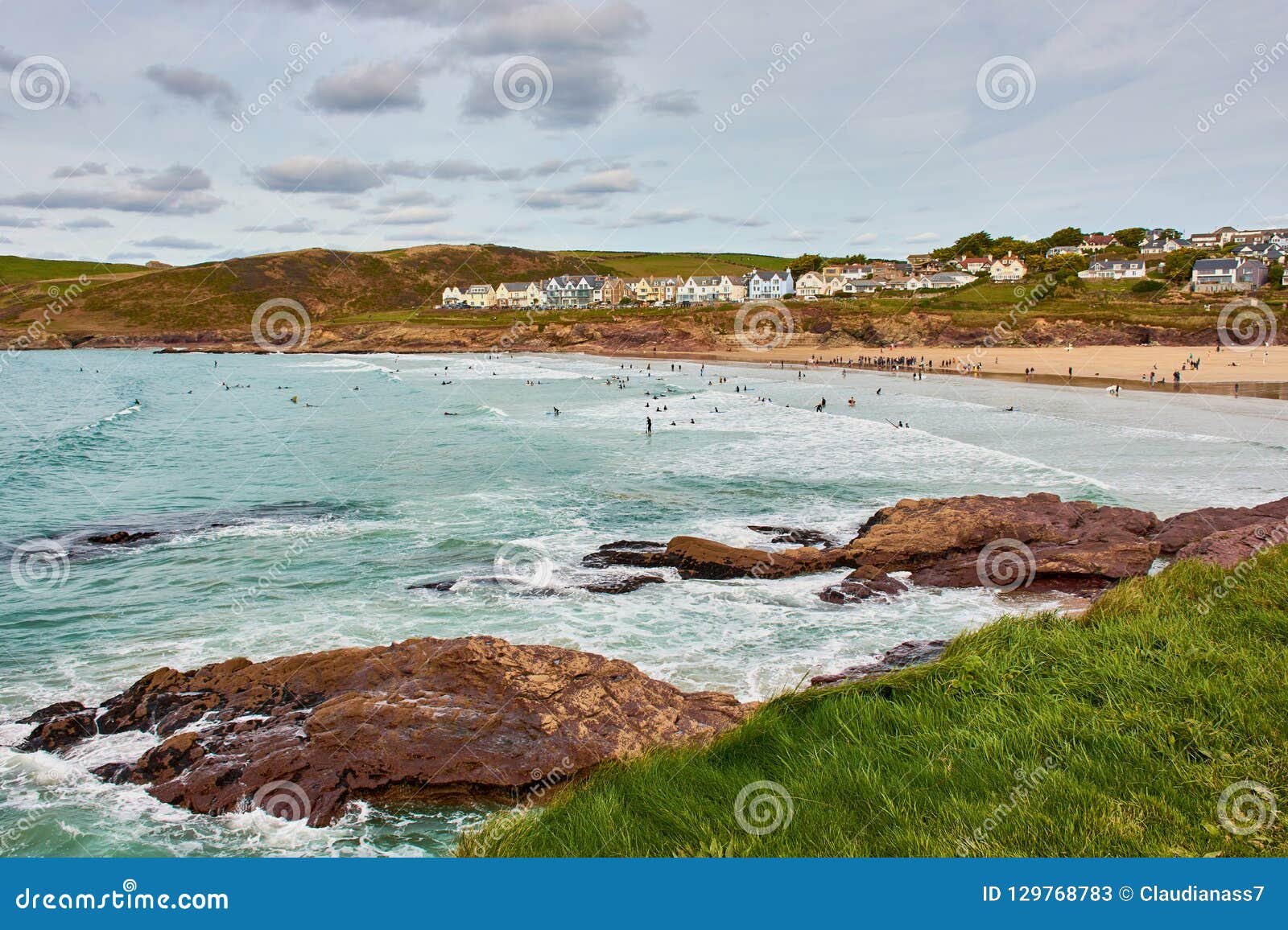 Famous Surfer´s Paradise In Polzeath North Of Cornwall Editorial