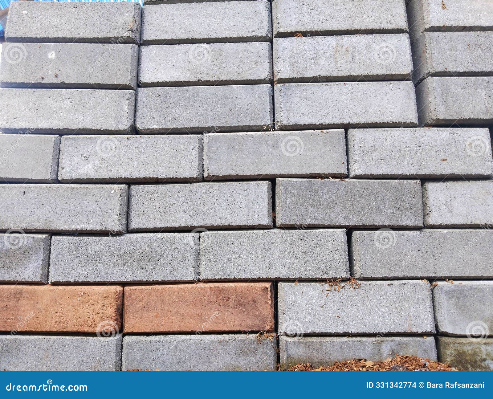 Interlock Tile Flooring And Protected By Kerb Precast Concrete Stones ...