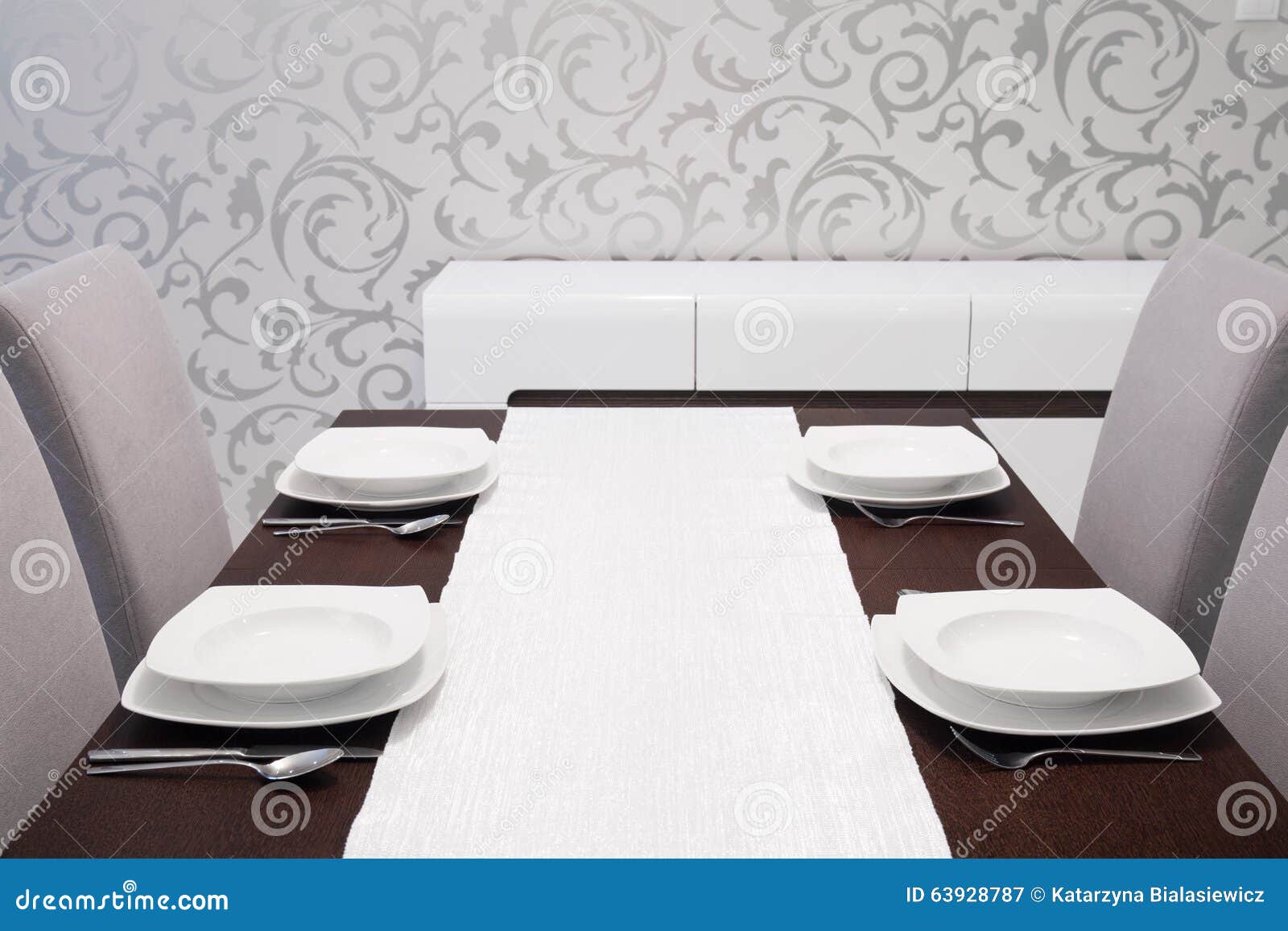 Well laid table stock image. Image of clean, family, home - 63928787