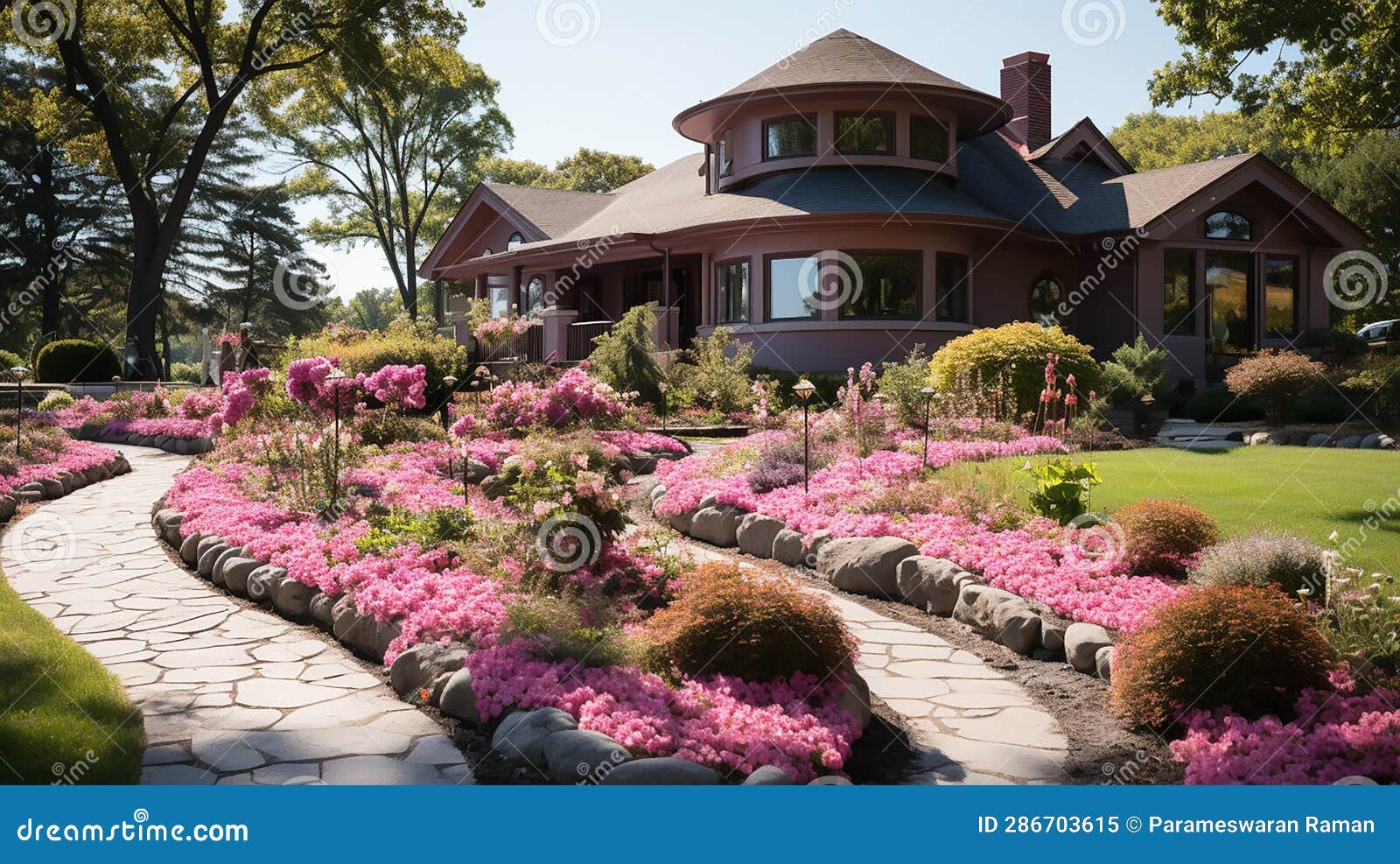 Private park stock illustration. Illustration of backdrop - 286703615