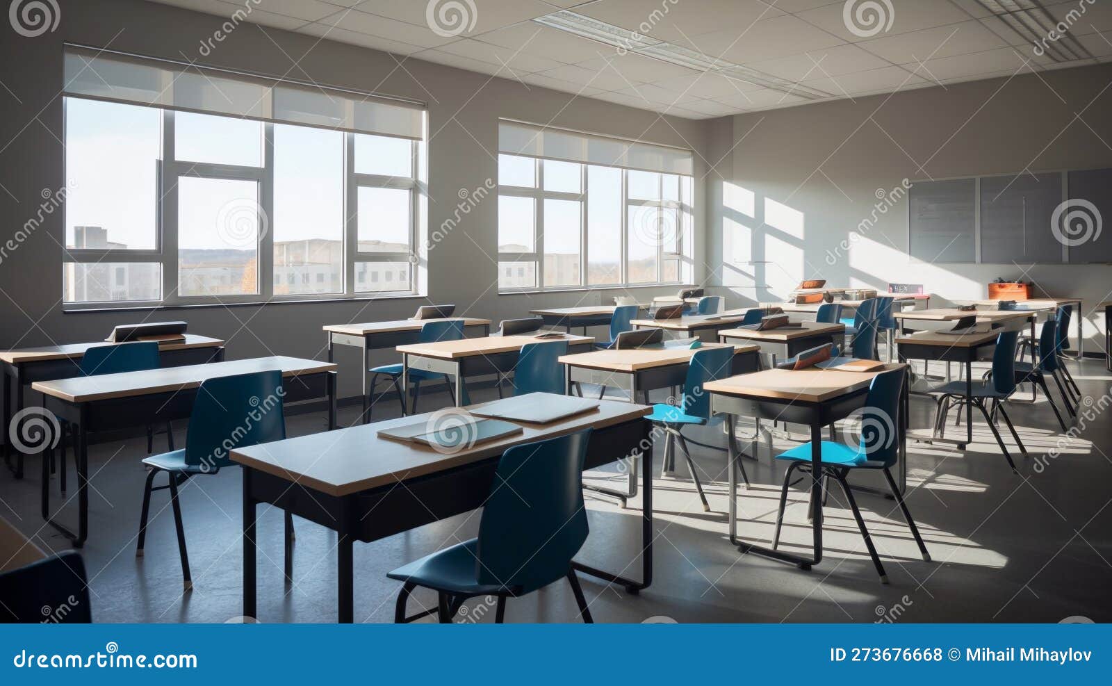 Well Organized Classroom with Rows of Desks and Chairs AI Generated ... Well Organized Classroom with Rows of Desks and Chairs AI Generated ...