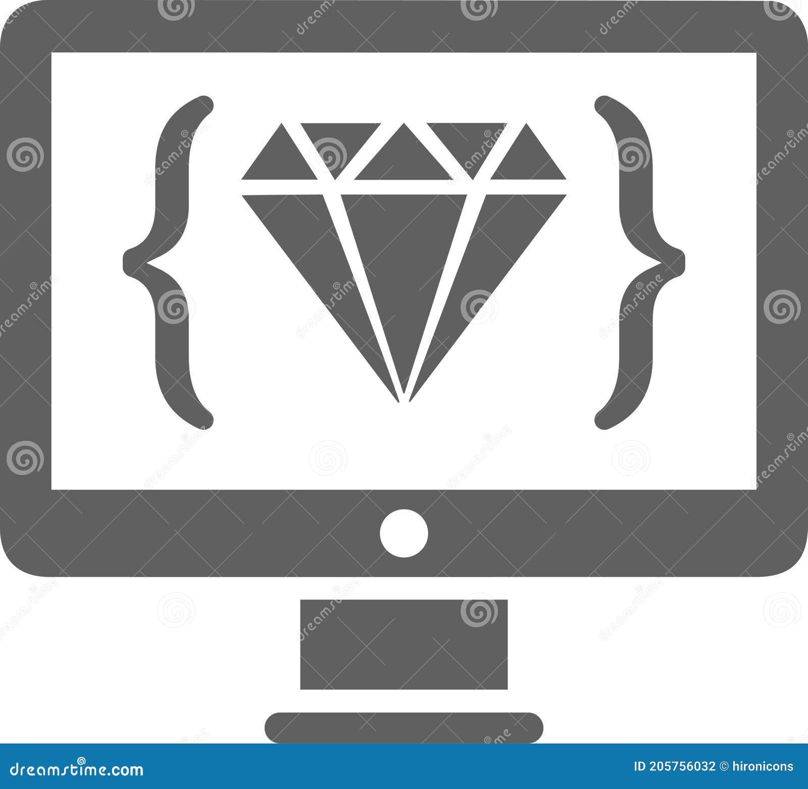 Code, Web Coding Icon. Gray Version Stock Vector - Illustration of ...
