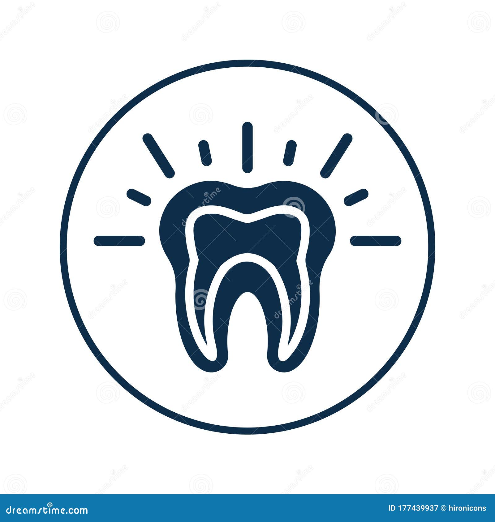 Teeth Pain Icon, Tooth Problem, Deep Blue Version Stock Vector ...
