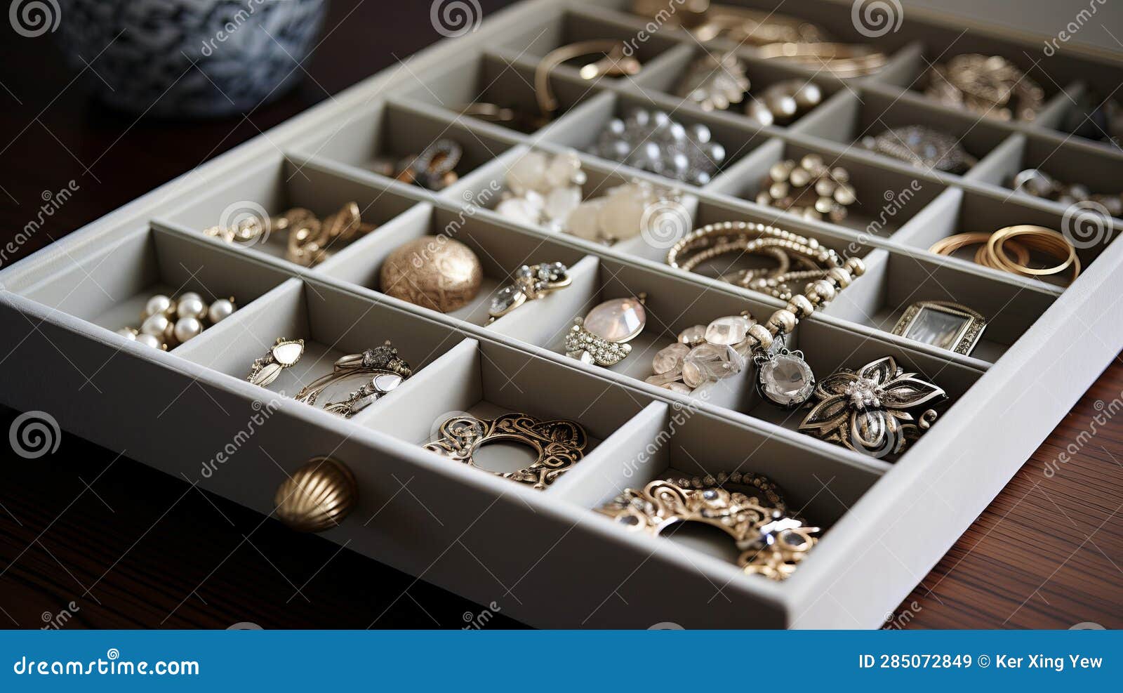 A Well-organized Jewelry Organizer with Compartments Stock Illustration ...