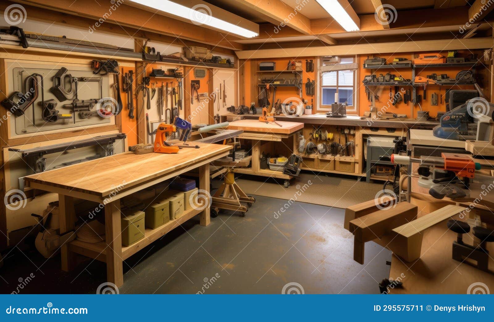 A Well-Organized Workbench with an Array of Tools Stock Illustration ...
