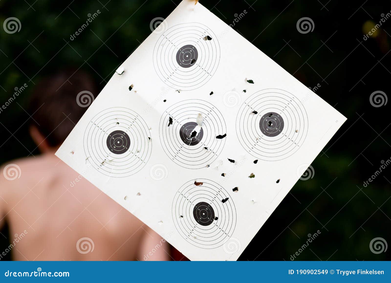 A Well Perforated Paper Target Stock Image - Image of archery ...